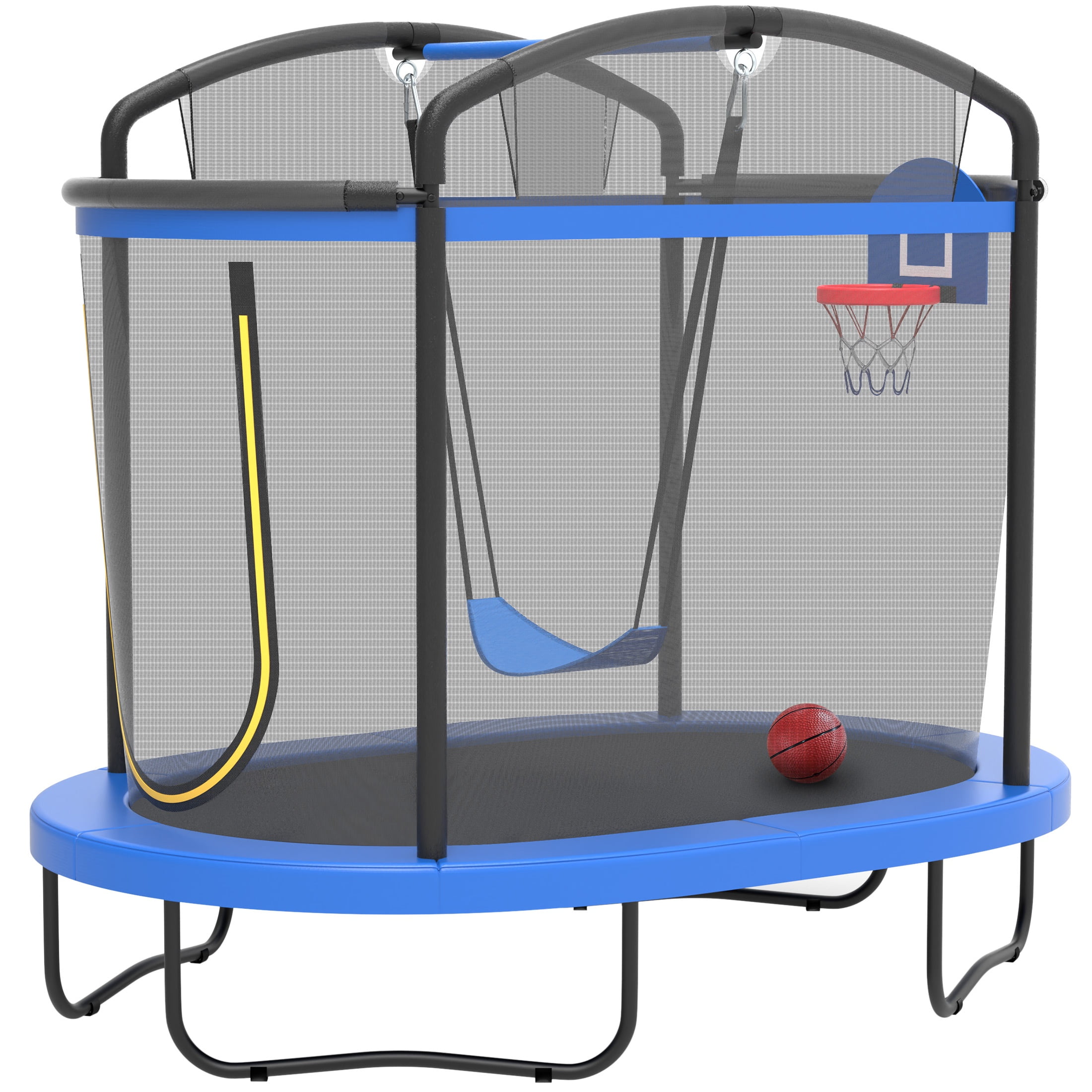 6FT Kids Trampoline with Swing, Horizontal Bar, SEGMART 4-in-1 ...