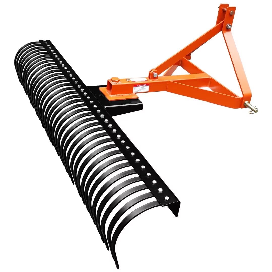 6FT Landscape Rake for Tractor,3-Point Lawn Dethatcher Attachments with ...