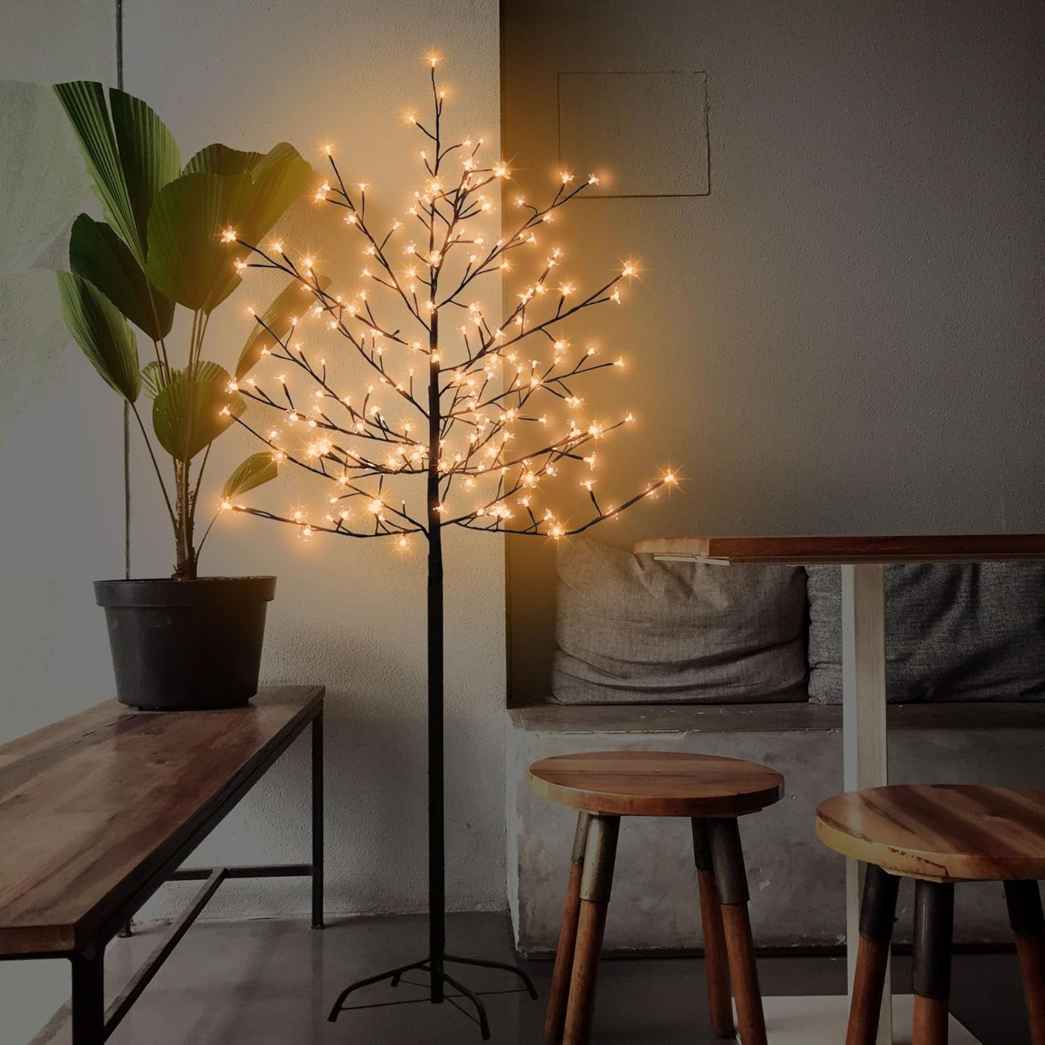 6FT Led Lighted Cherry Blossom Tree with Adapter of 8 Lighting Modes ...