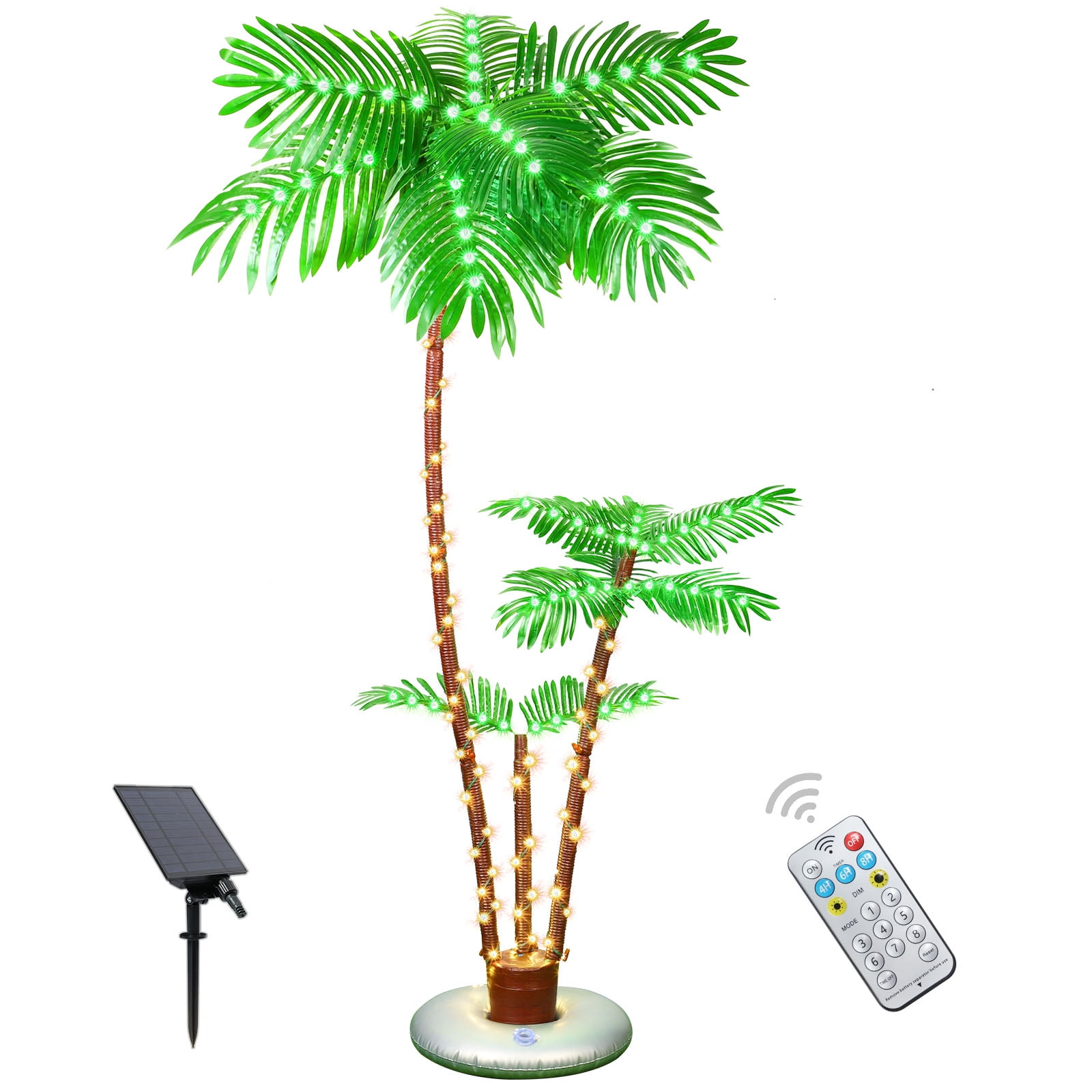 6FT Lighted Palm Tree for Patio Deck Pool Tiki Bar Beach Hawaiian Party ...