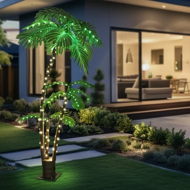 Wintergreen 5 Ft. Multi-Function LED Palm Tree, Indoor/Outdoor Use ...