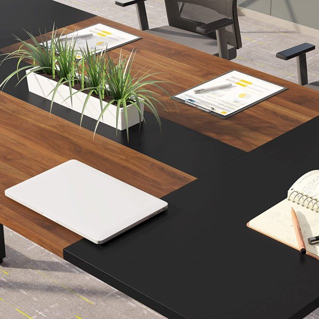 6FT Meeting Seminar Table up for 8 People Wood Metal - Walmart.com