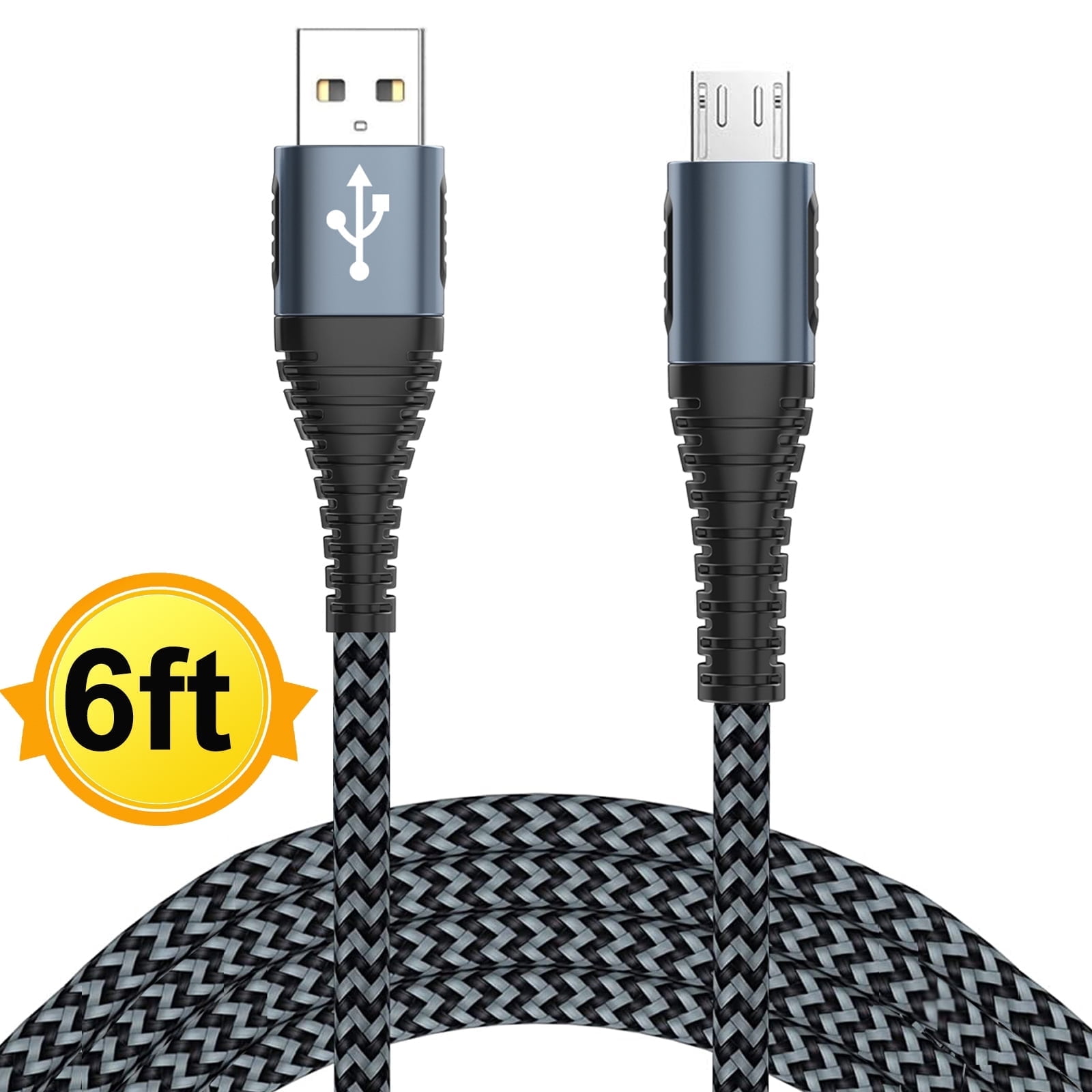 6FT Micro USB Cord, Fast Charging Android Phone Cable, Extra Durable ...