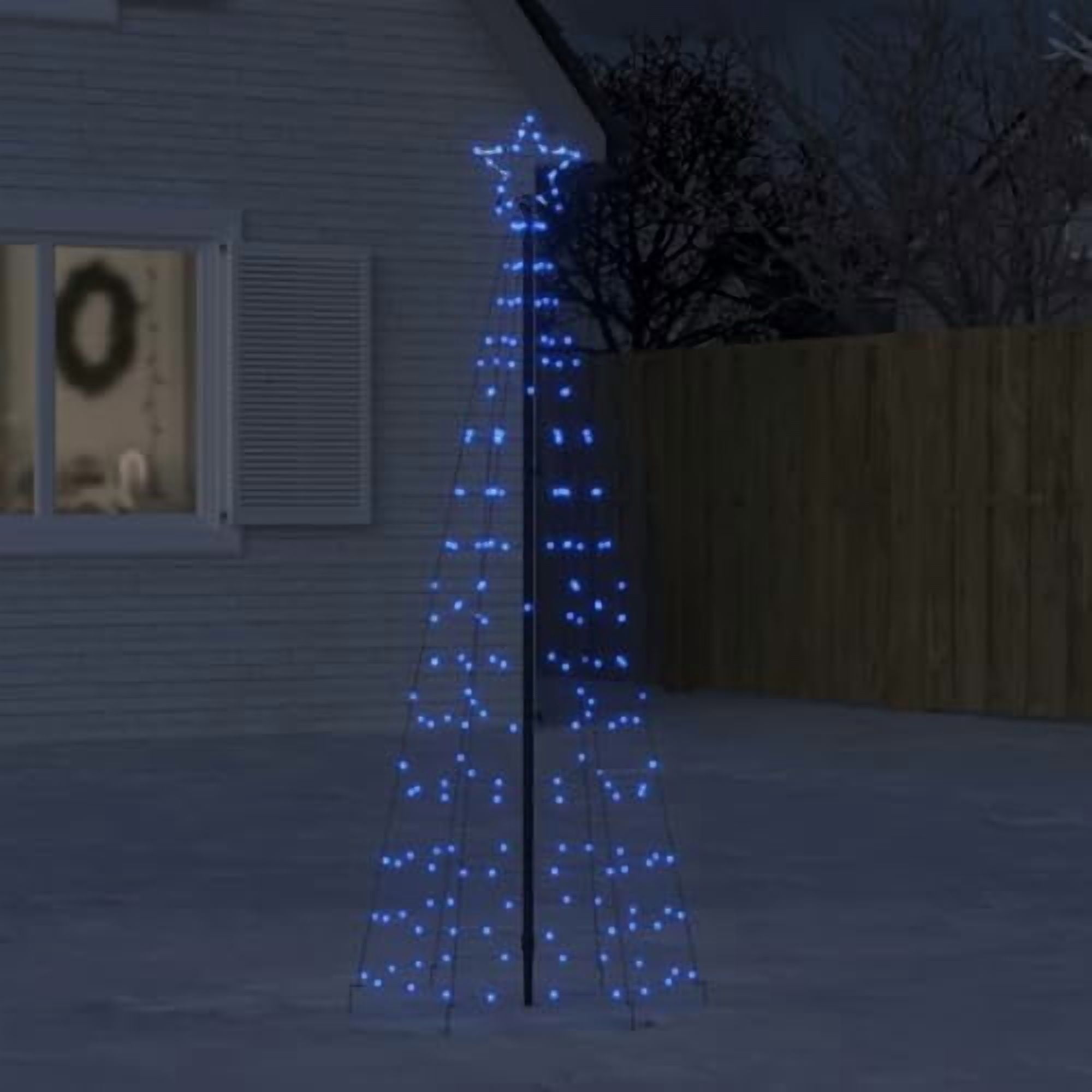 6FT Outdoor Christmas Cone Tree with Spikes 220 LEDs, 70.9" Cone Tall ...