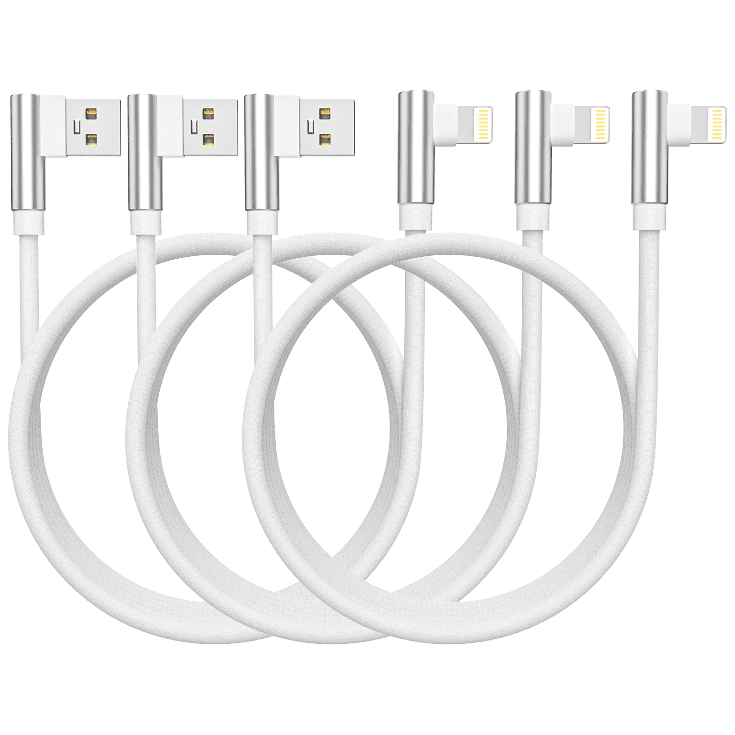 6FT Phone Charger Cable, 3-Pack 90 Degree Right Angled Data Line USB ...