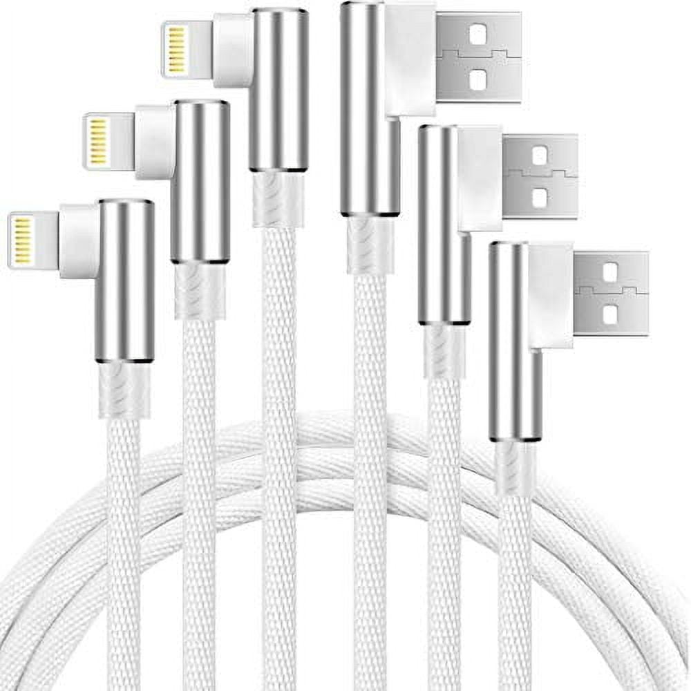 6FT Phone Charger Cable, 3-Pack 90 Degree Right Angled Data Line USB ...