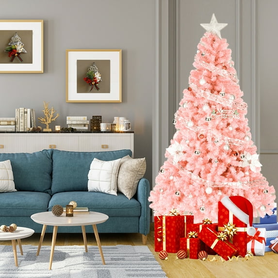 6FT Pink Christmas Tree - 1000 PVC Branch Tips, Full Lush Appearance ...
