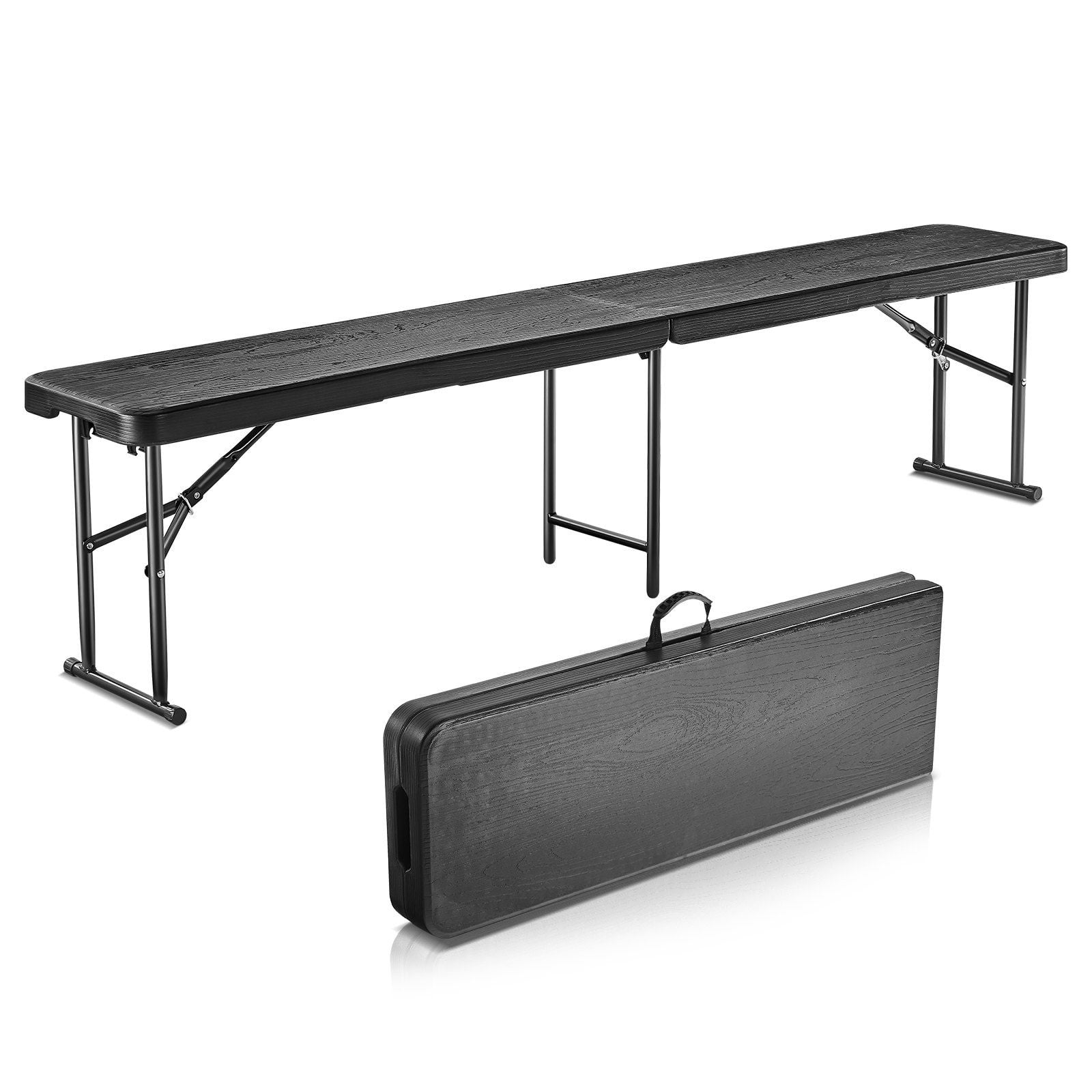 6FT Plastic Folding Bench Portable Outdoor Bench for Picnic Camping ...