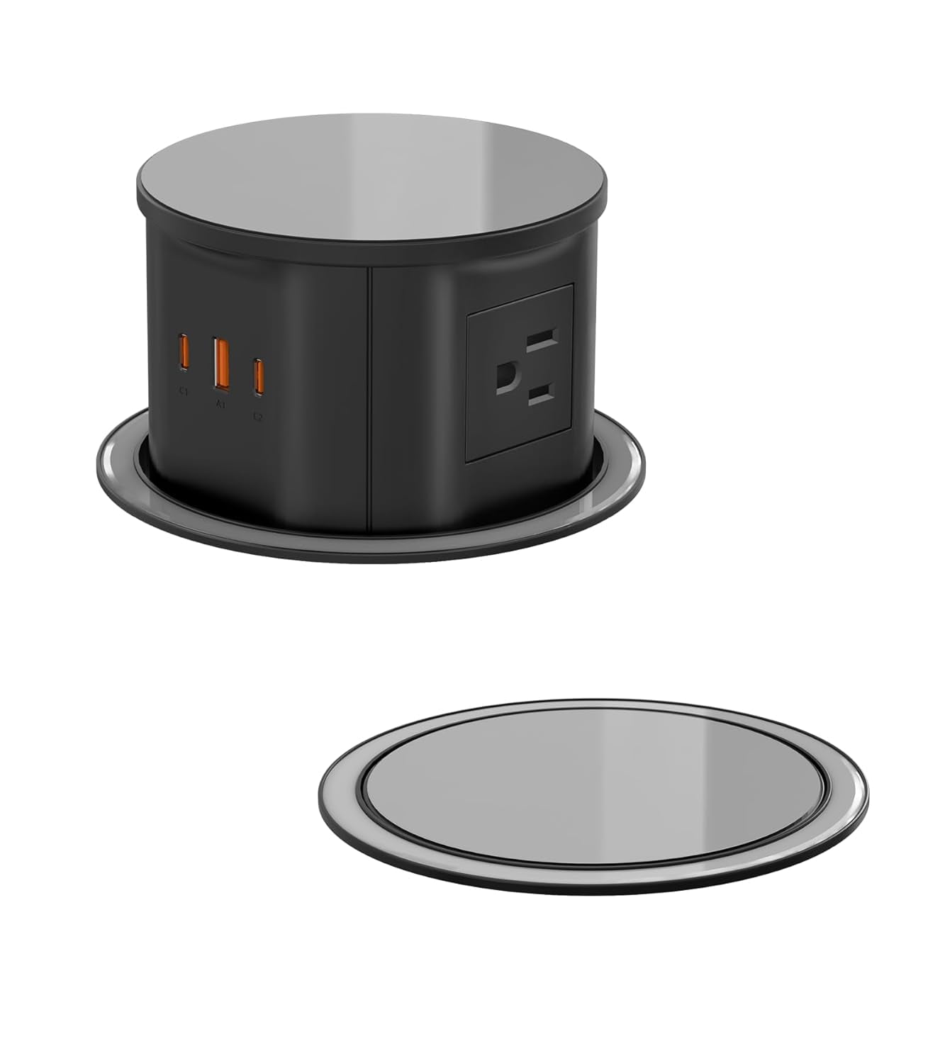 6FT Pop Up Countertop Outlet with 20W USB-C, Space Saver Desktop Power ...