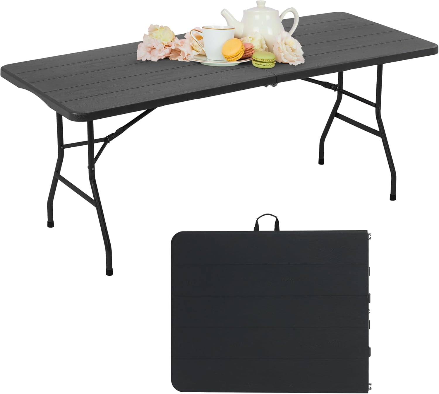 6FT Portable Camping Table Carrying Handle Practical Table for Indoor ...