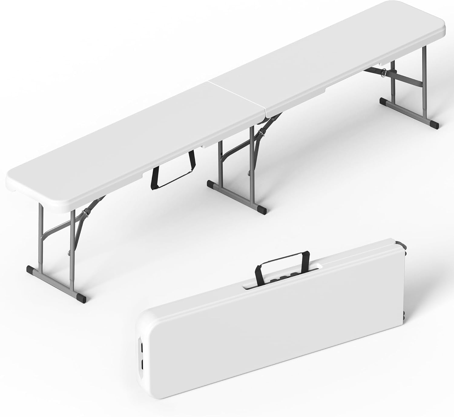 6FT Portable Folding Bench, Plastic Foldable Seat for Indoor Outdoor ...