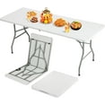 6FT Portable Plastic Folding Table for Indoor & Outdoor, Heavy Duty ...