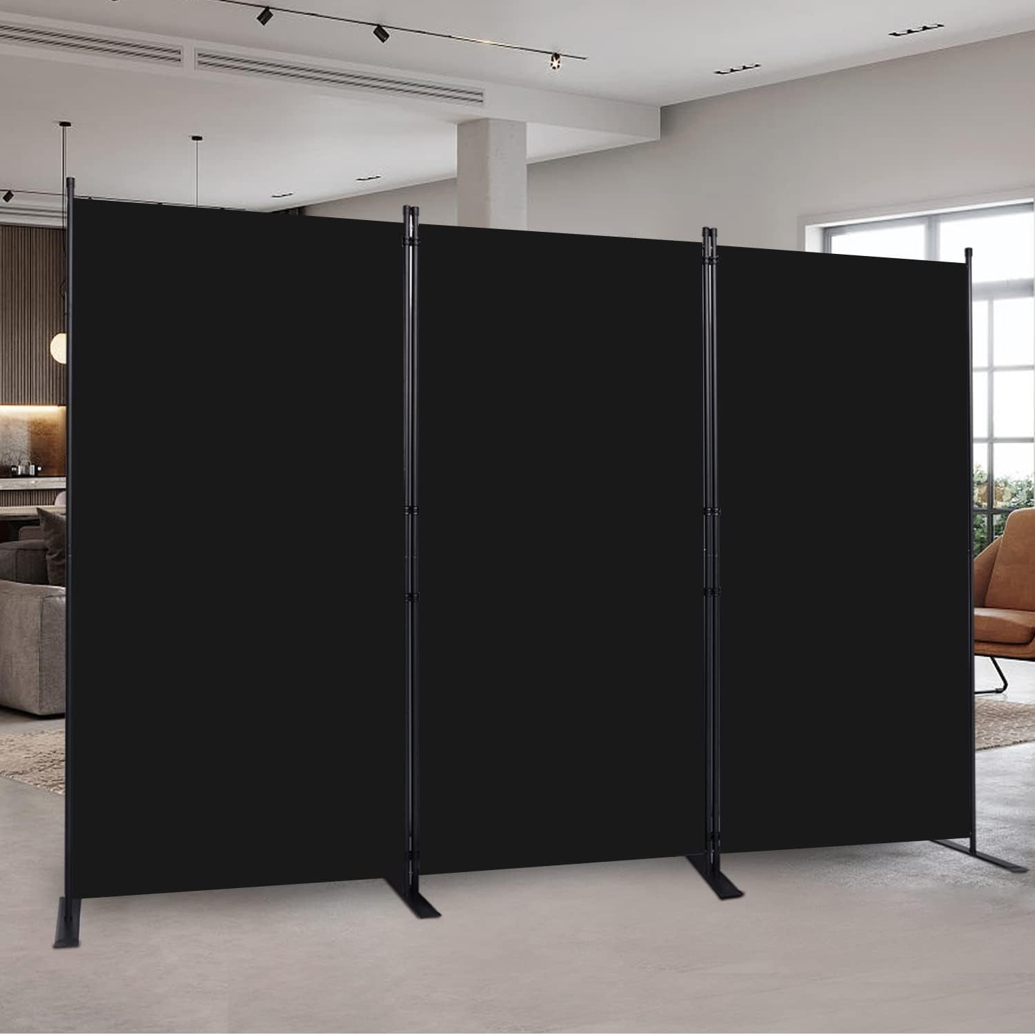 6FT Portable Room Divider, 102" Wide Folding Privacy Screen, 3-Panel ...