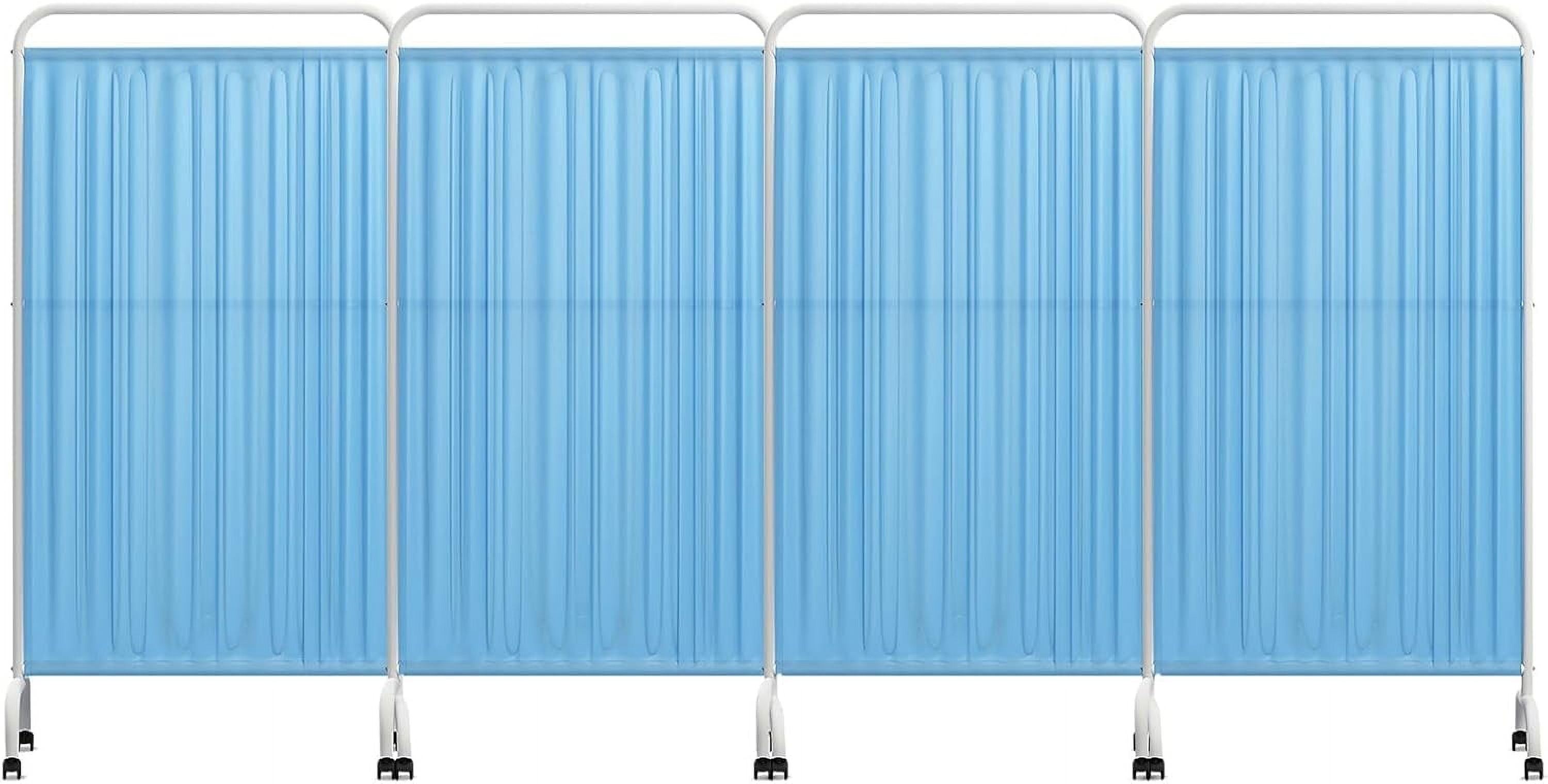 6FT Portable Room Divider with Lockable Casters, Folding Medical ...
