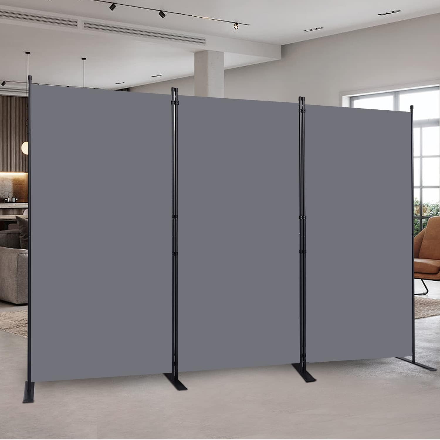 6FT Portable Room Dividers and Folding Privacy Screens, 102'' W Fabric ...