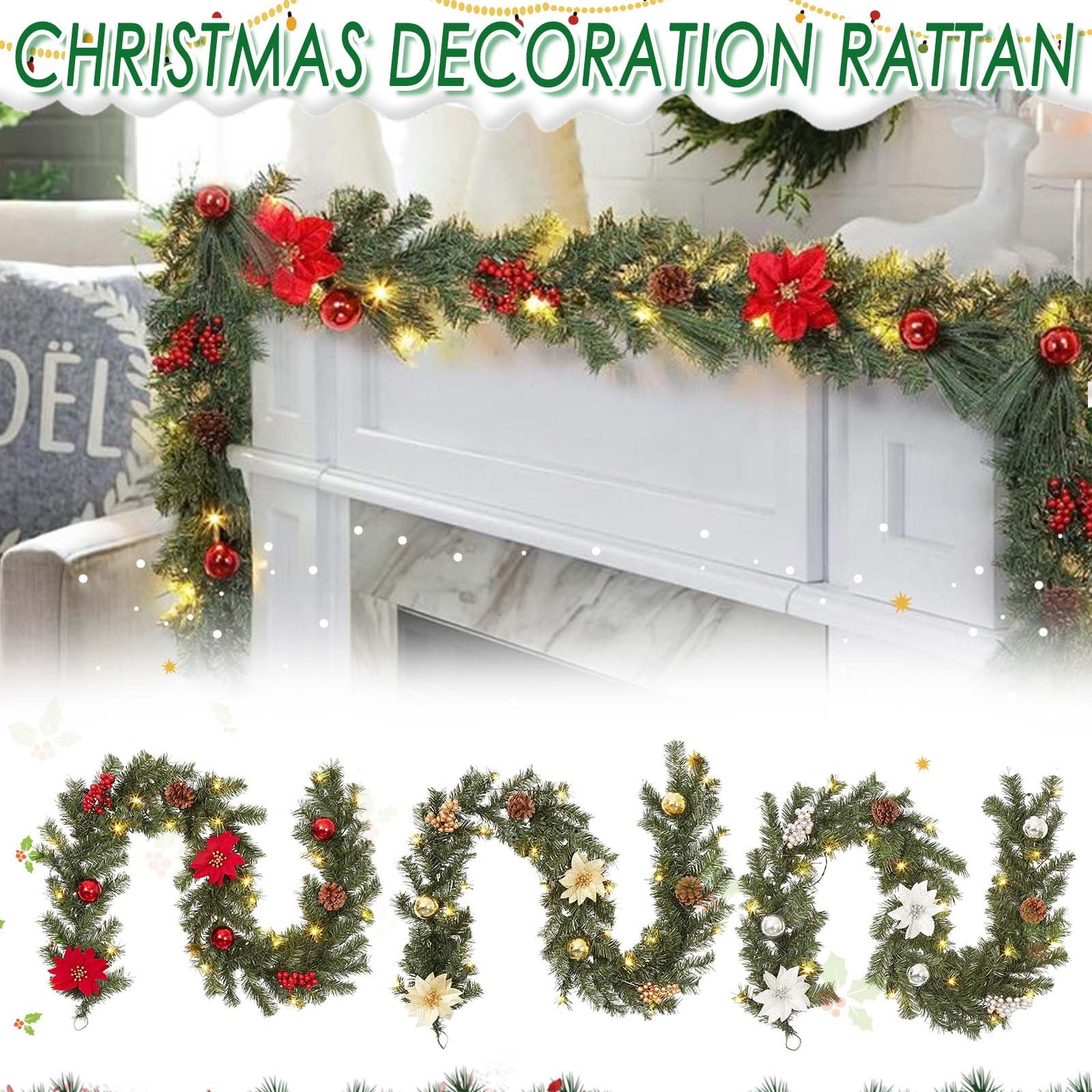 6FT Pre-lit Christmas Garland Christmas Garlands with 30 LED Lights ...