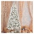 6FT Prelit Snow Flocked Christmas Tree, Premium Pre Lit Artificial ...