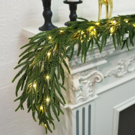 6FT Realistic Christmas Garland – Real Touch Artificial Cedar, 8 ...