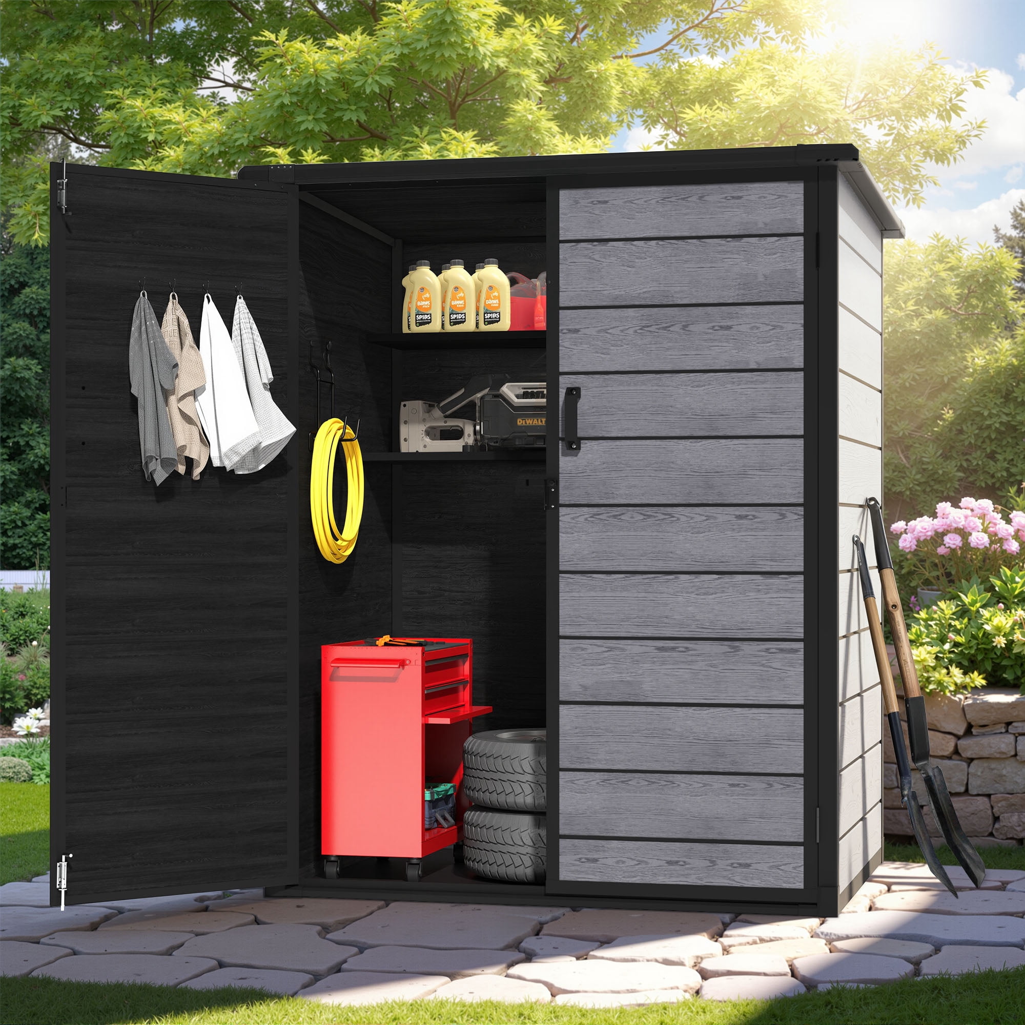 Sheds & Outdoor Storage, 4.6x3FT Outdoor Storage Shed with Floor ...
