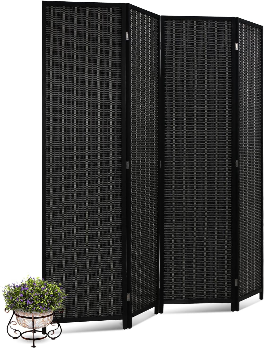 6FT Room Divider 4 Panel, 72 Inch Wall Divider Wood Screen Privacy ...