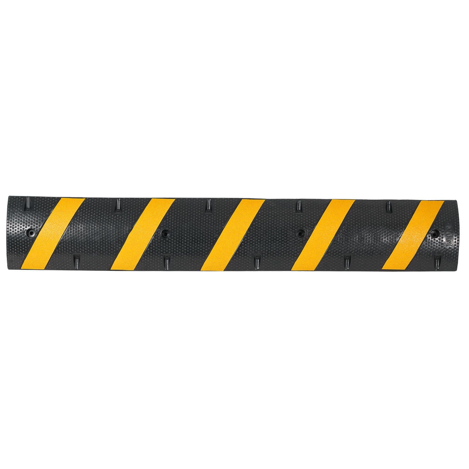 6FT Rubber Speed Bump (2-Pack) - Heavy Duty 2-Channel Traffic Speed ...