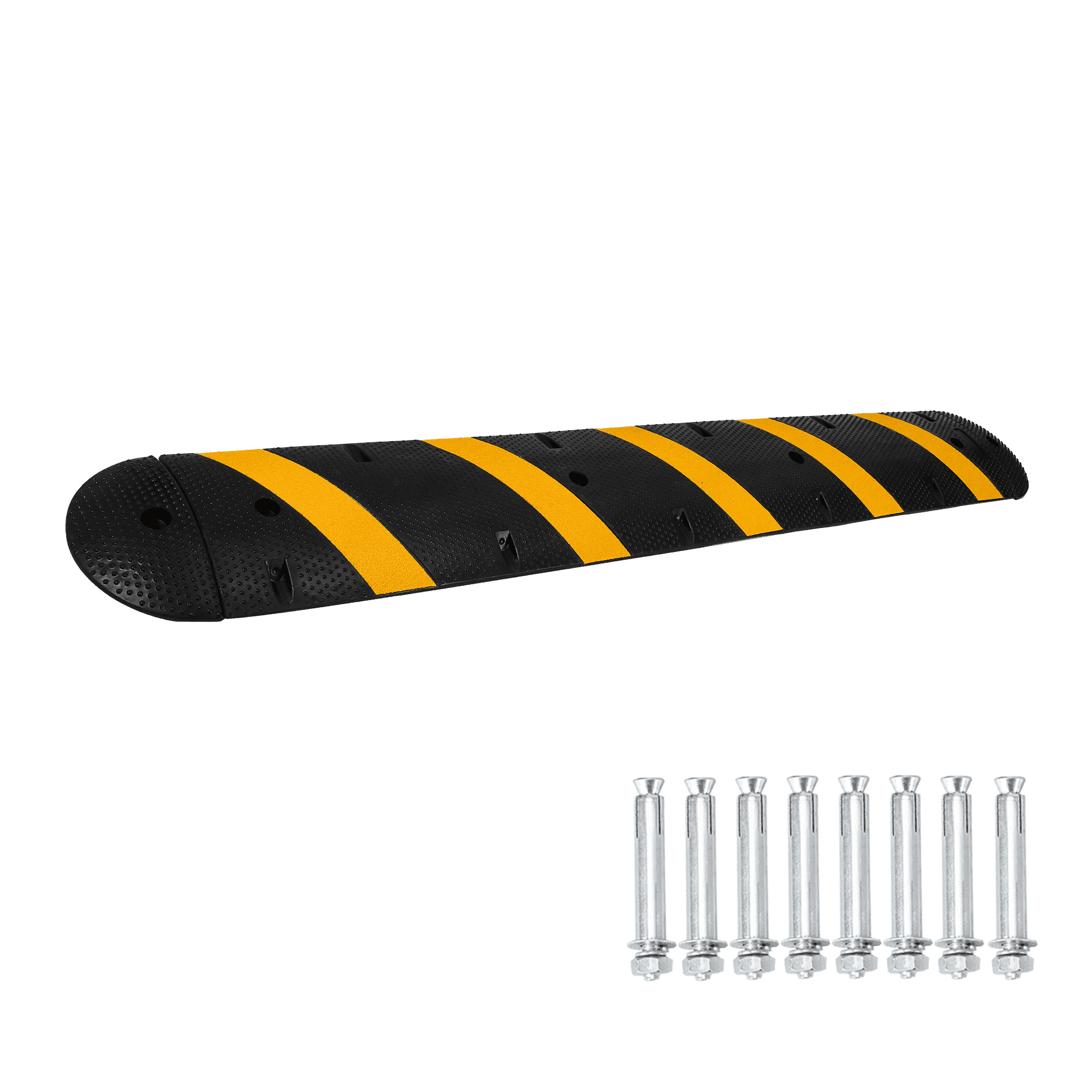 6FT Rubber Speed Bump with 2 End Caps, Speed Bump Rated 25000 Lbs for ...