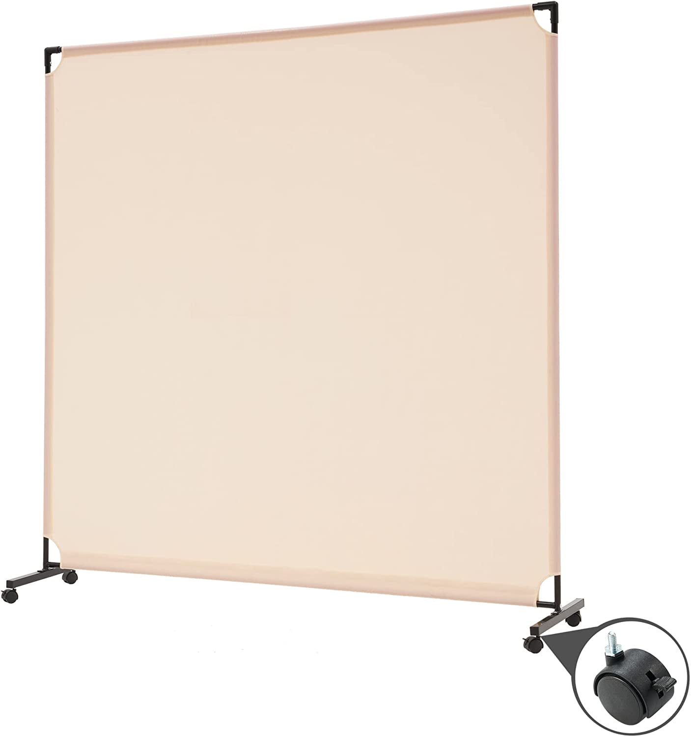 6FT Single Panel Rolling Room Divider, Partition Privacy Screens with ...