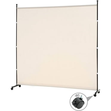 YASRKML 6FT 4 Panel Rolling Room Divider, Self-lockable, Folding ...