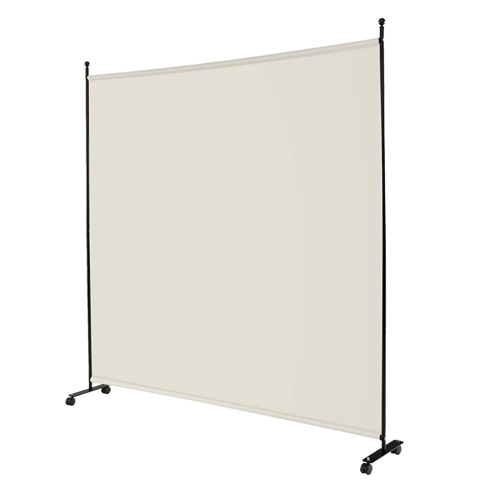 6FT Single Panel Room Divider, Wide Rolling Privacy Screen with ...