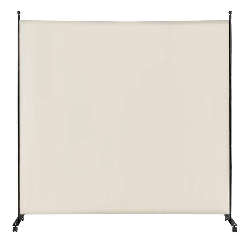 6FT Single Panel Room Divider with Wheels Rolling Fabric Partition ...