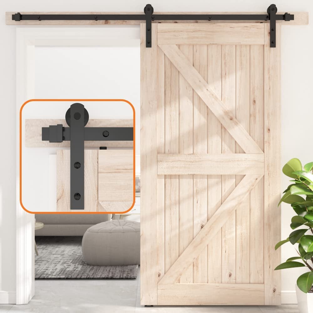 The 6FT Single sliding barn door hardware kit, Barn door track, 1/4 ...
