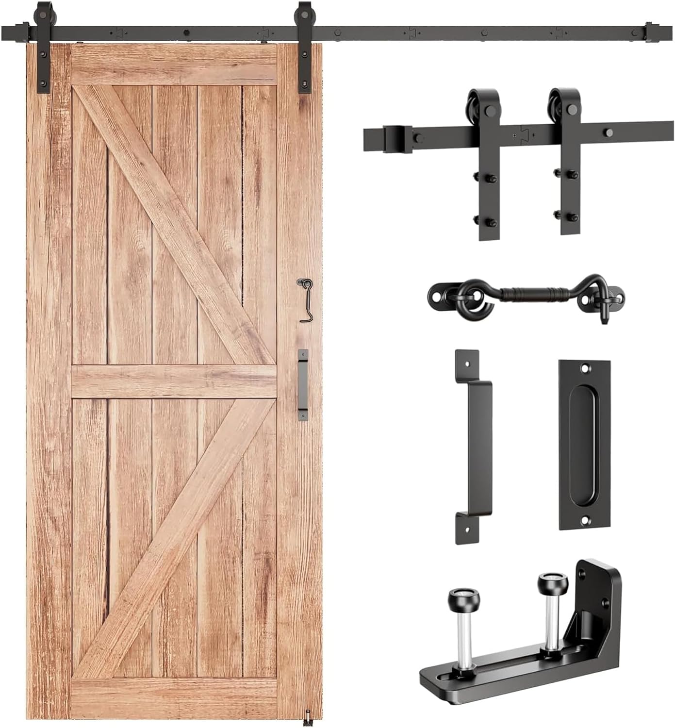 6FT Sliding Barn Door Hardware Kit,Barn Door Kit,Fit for Door Panel ...