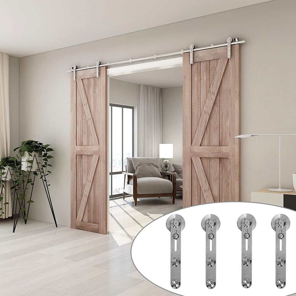 6FT Sliding Barn Door Hardware Kit, Stainless Steel Heavy Duty Sturdy ...