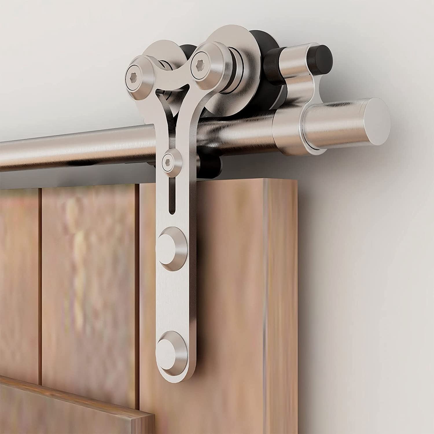 6FT Sliding Barn Door Hardware Kit, Stainless Steel Heavy Duty Sturdy ...