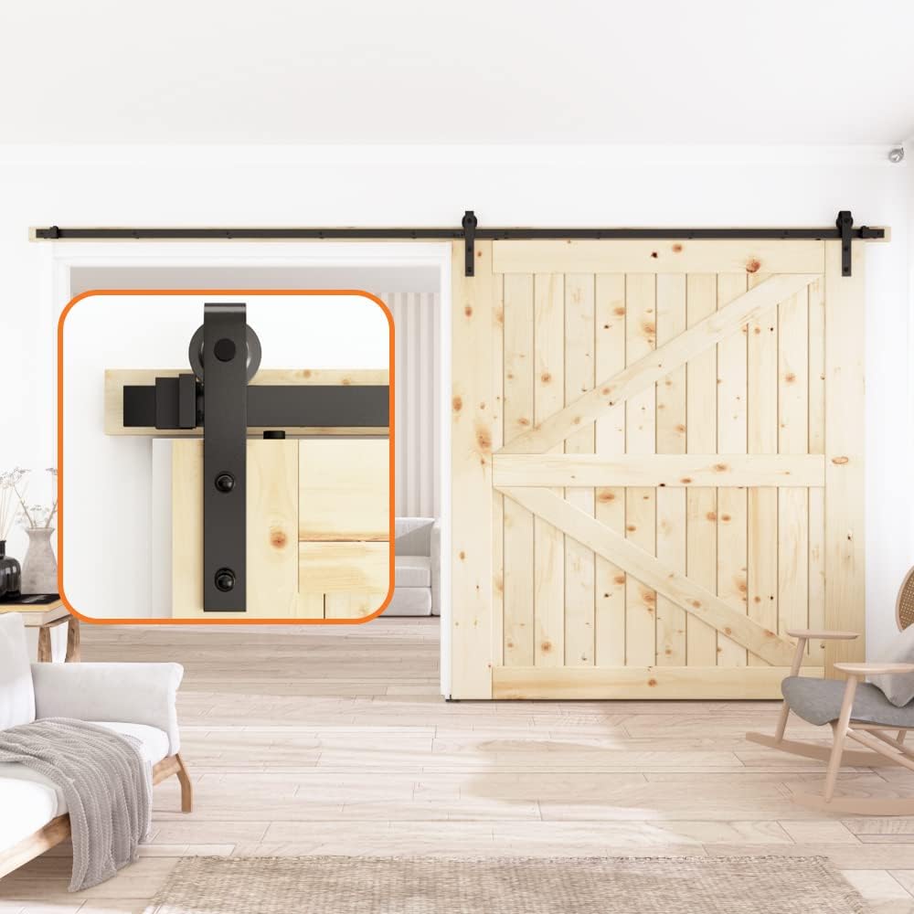 6FT Sliding barn Door Hardware kit, Barn Door Track, 1/4” Thick ...