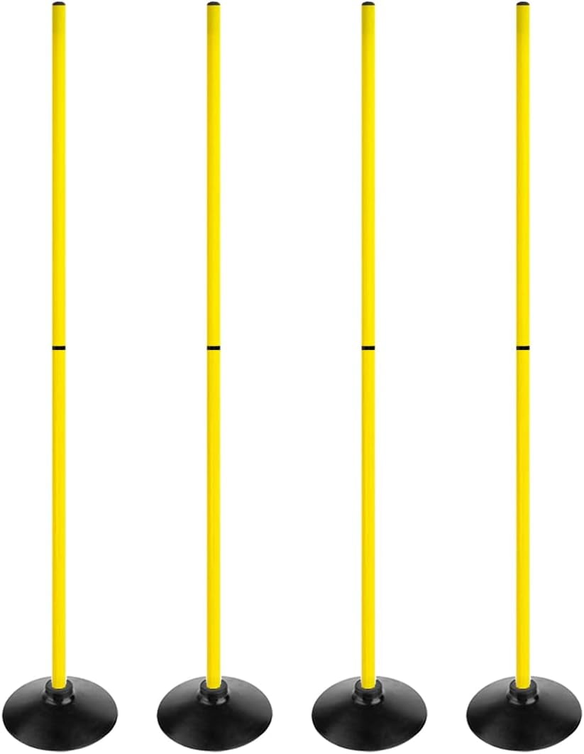 6FT Soccer Agility Poles with Rubber Base Detachable Speed Agility ...