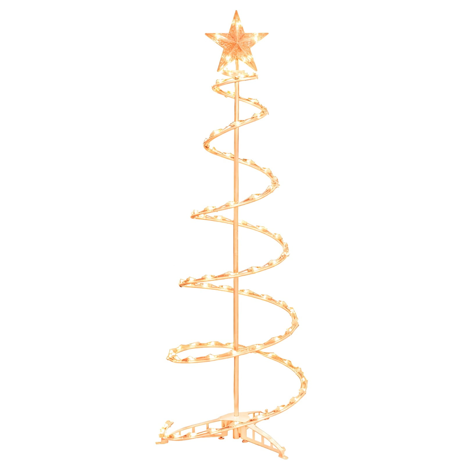6FT Spiral Christmas Tree with LED Lights, Pre-Lit Holiday Decoration ...