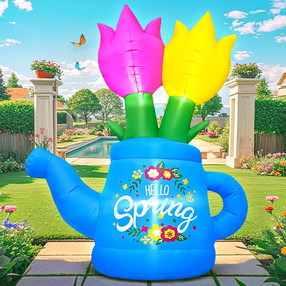6FT Spring Inflatable Outdoor Decoration Inflatable Watering Can with ...
