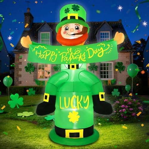 6FT St Patrick Day Inflatable Decorations Outdoor Irish Blow Up ...