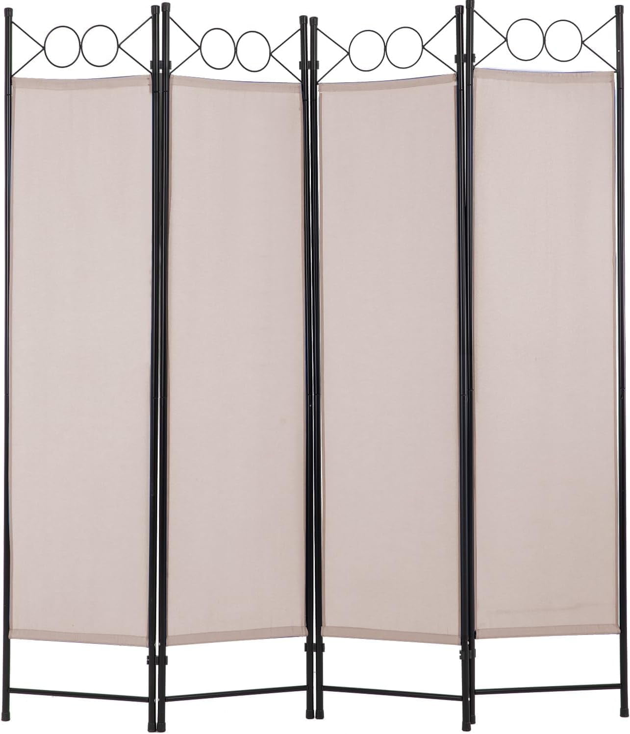 6FT Steel Frame 4 Panel Room Divider - Freestanding Folding Screen for ...
