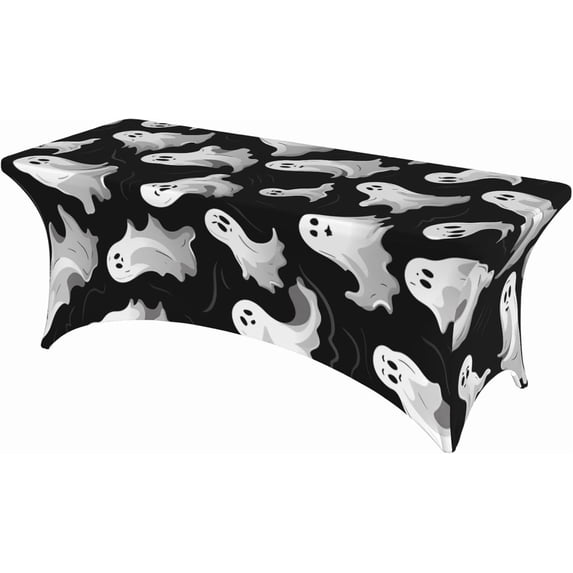 6FT Stretch Spandex Table Cover, Halloween Goth Tablecloth for ...