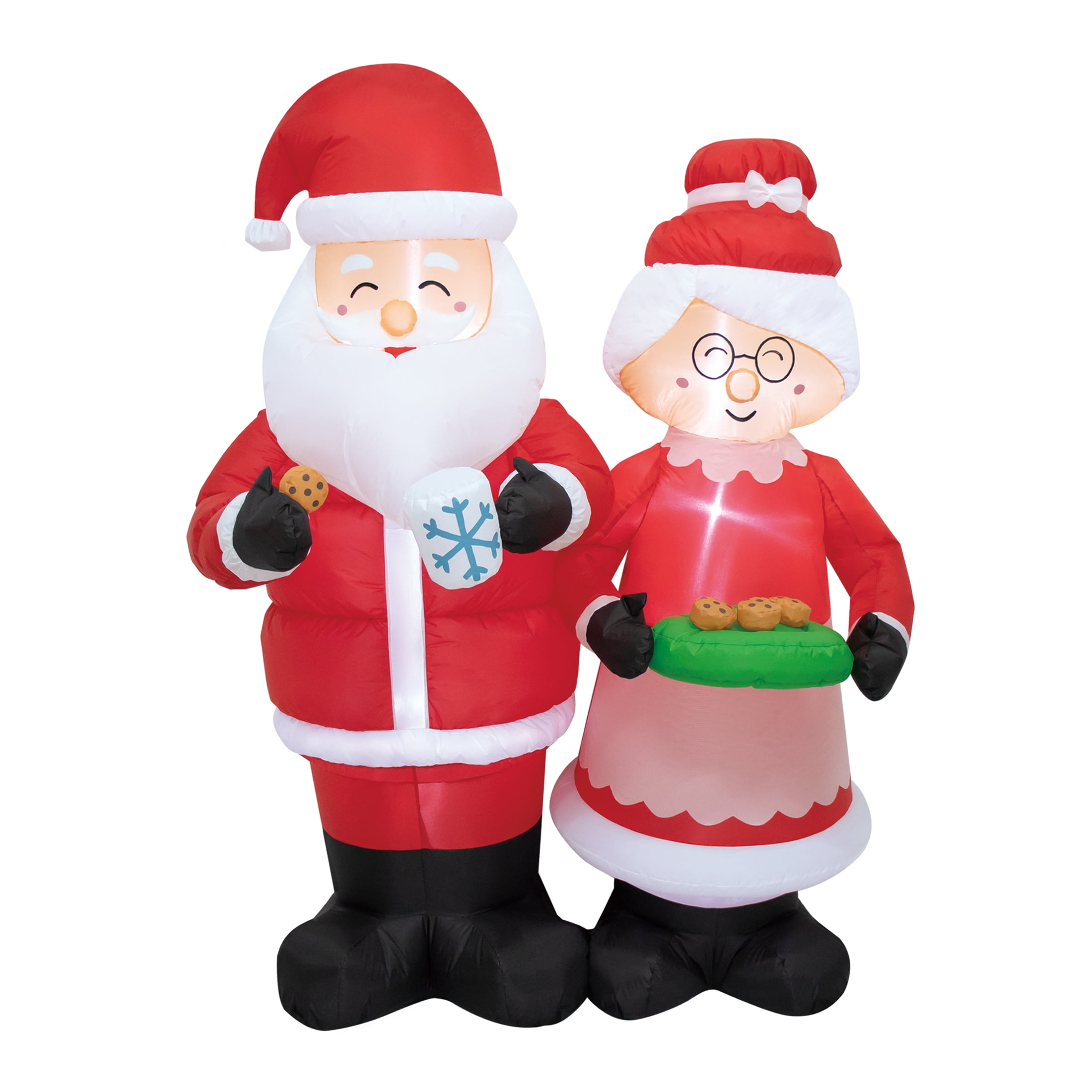 6 ft Santa and Mrs. Claus Tea Time Christmas Airblown Yard Inflatable ...