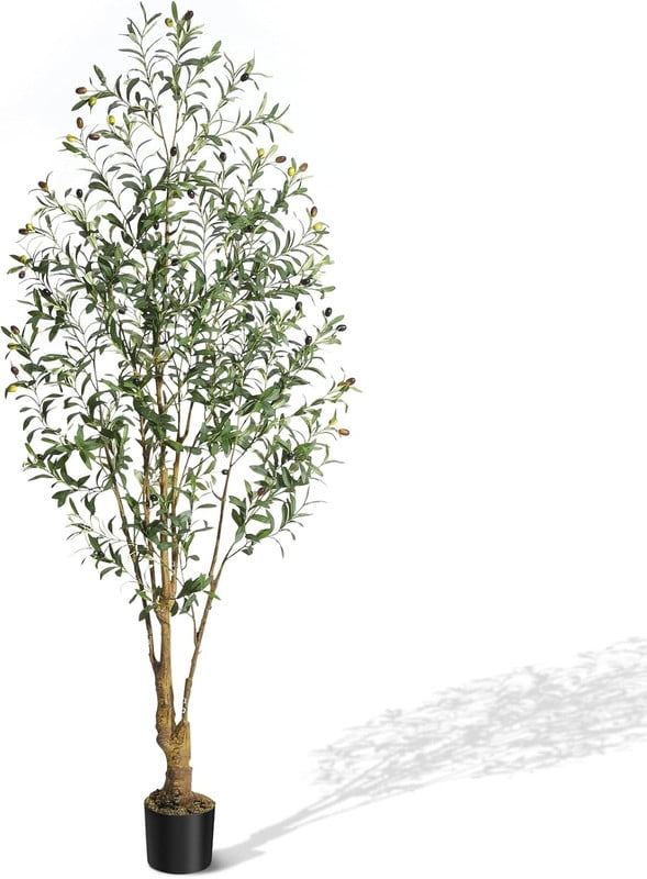 6FT Tall Faux Olive Tree, Large Artificial Olive Trees with Branches ...