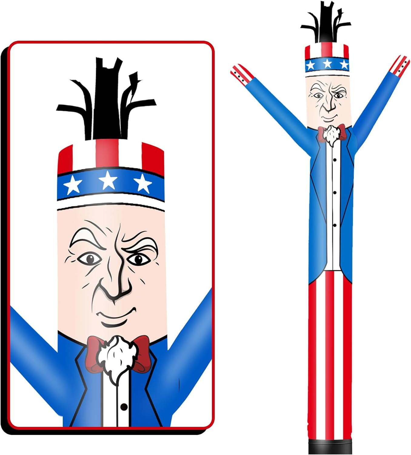 6FT Tall Independence Day Inflatable Tube Man (9''Diameter) Wacky Wavy ...