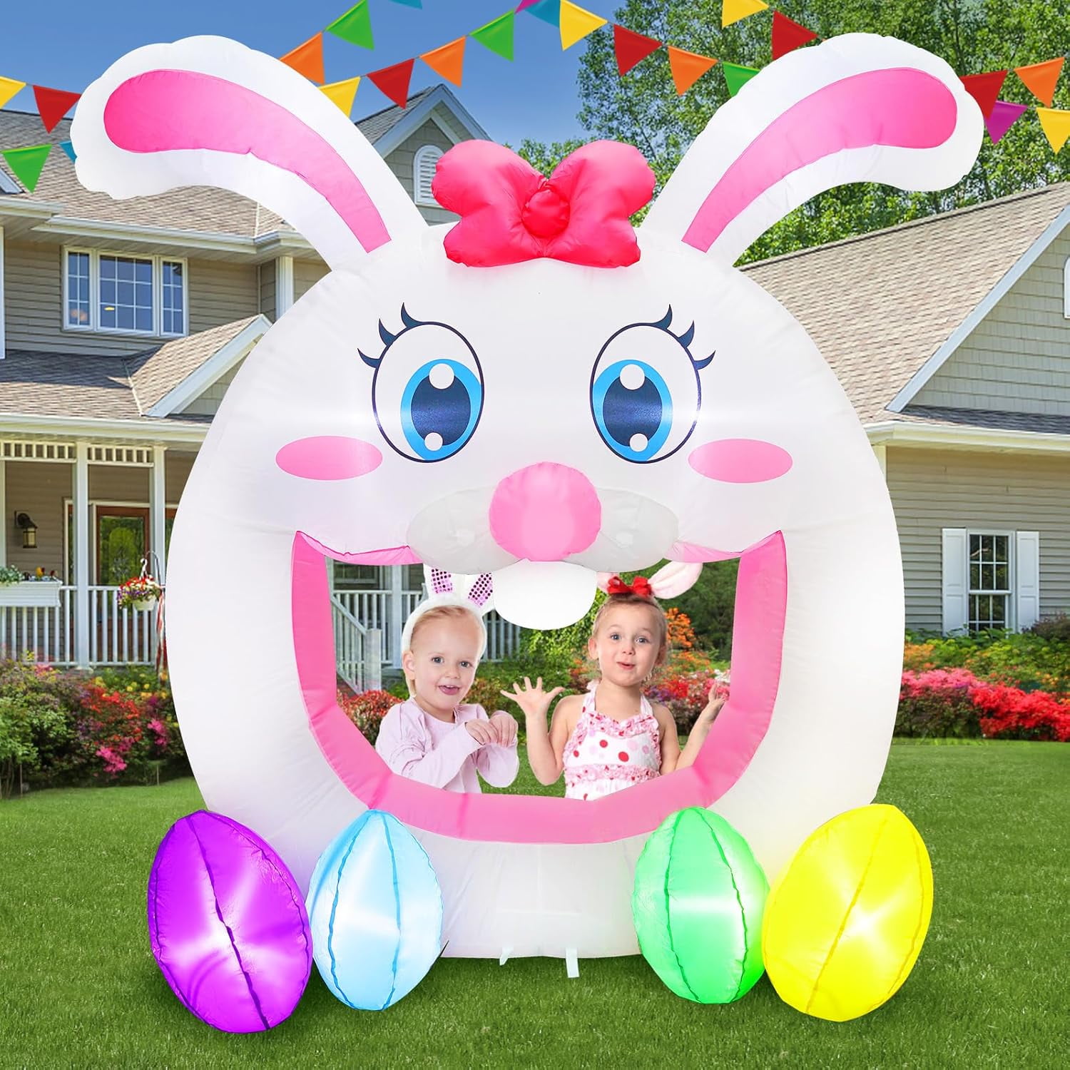 6FT Tall Inflatable Easter Bunny Peek a Boo Decoration Inflatables ...