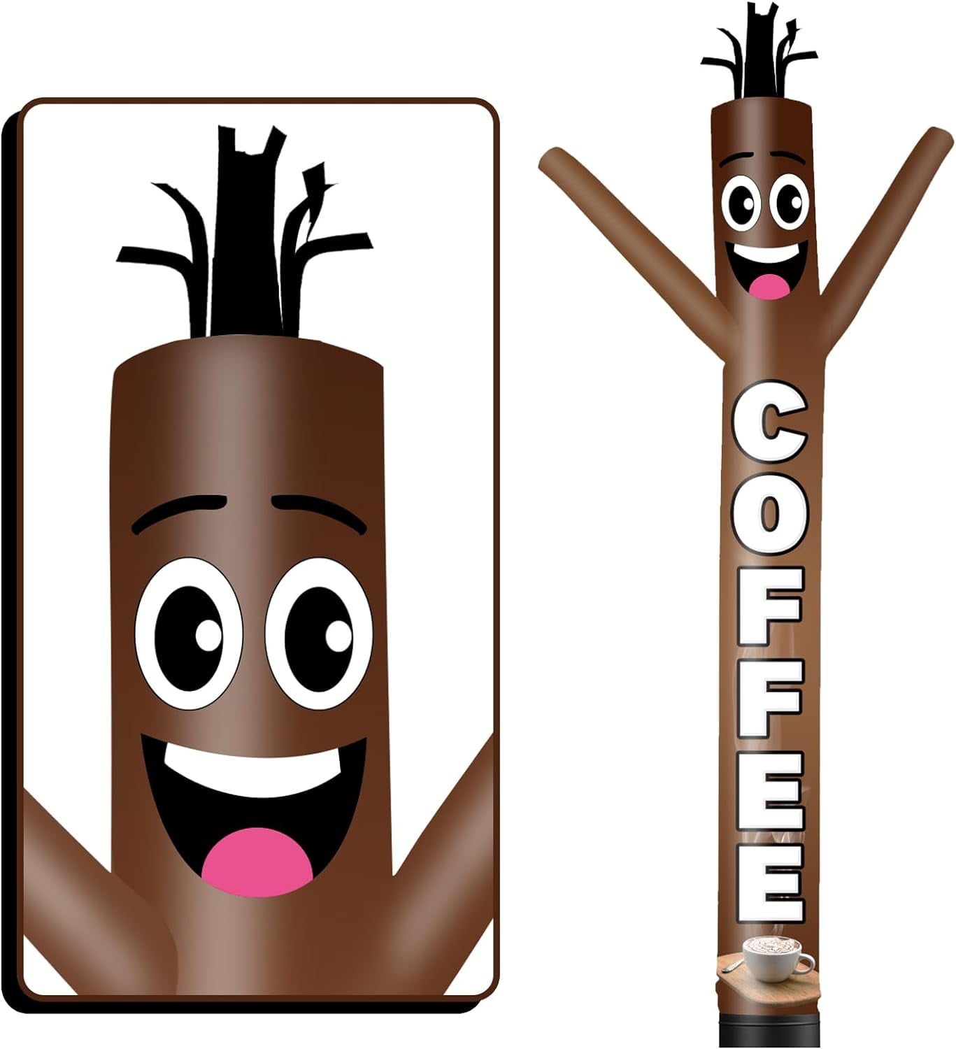 6FT Tall Inflatable Tube Man Coffee Wacky Wavy Dancing Guy (9''Diameter ...