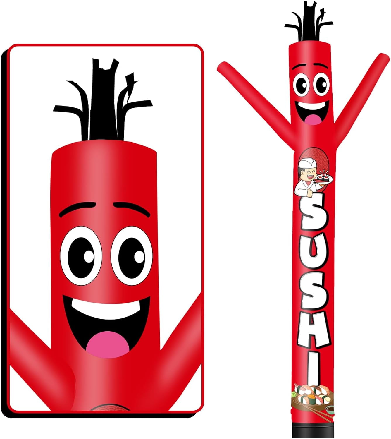 6FT Tall Inflatable Tube Man Sushi Wacky Wavy Dancing Guy (9''Diameter ...
