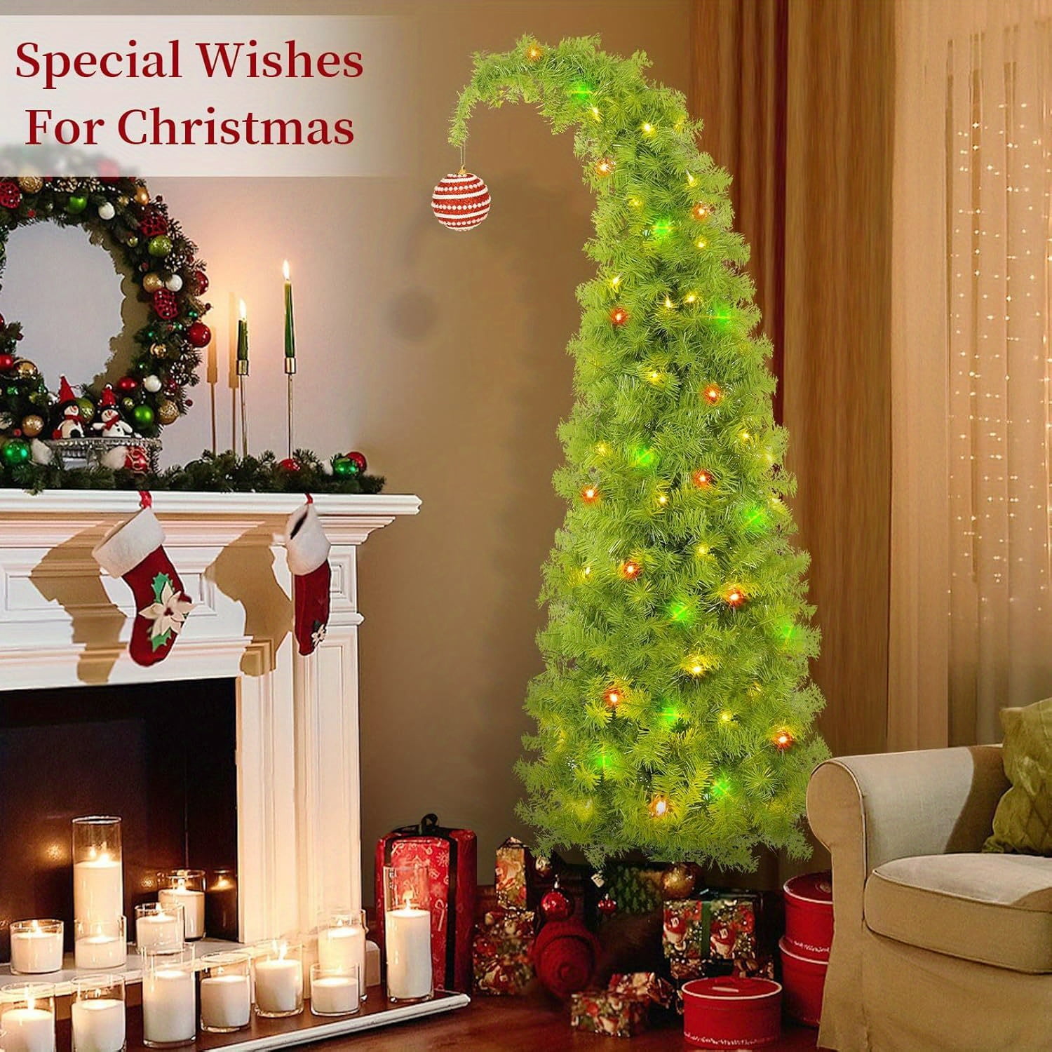 6FT Tree, with a Skirt And Ball That Can Bend The Tree, Artificial Tree ...