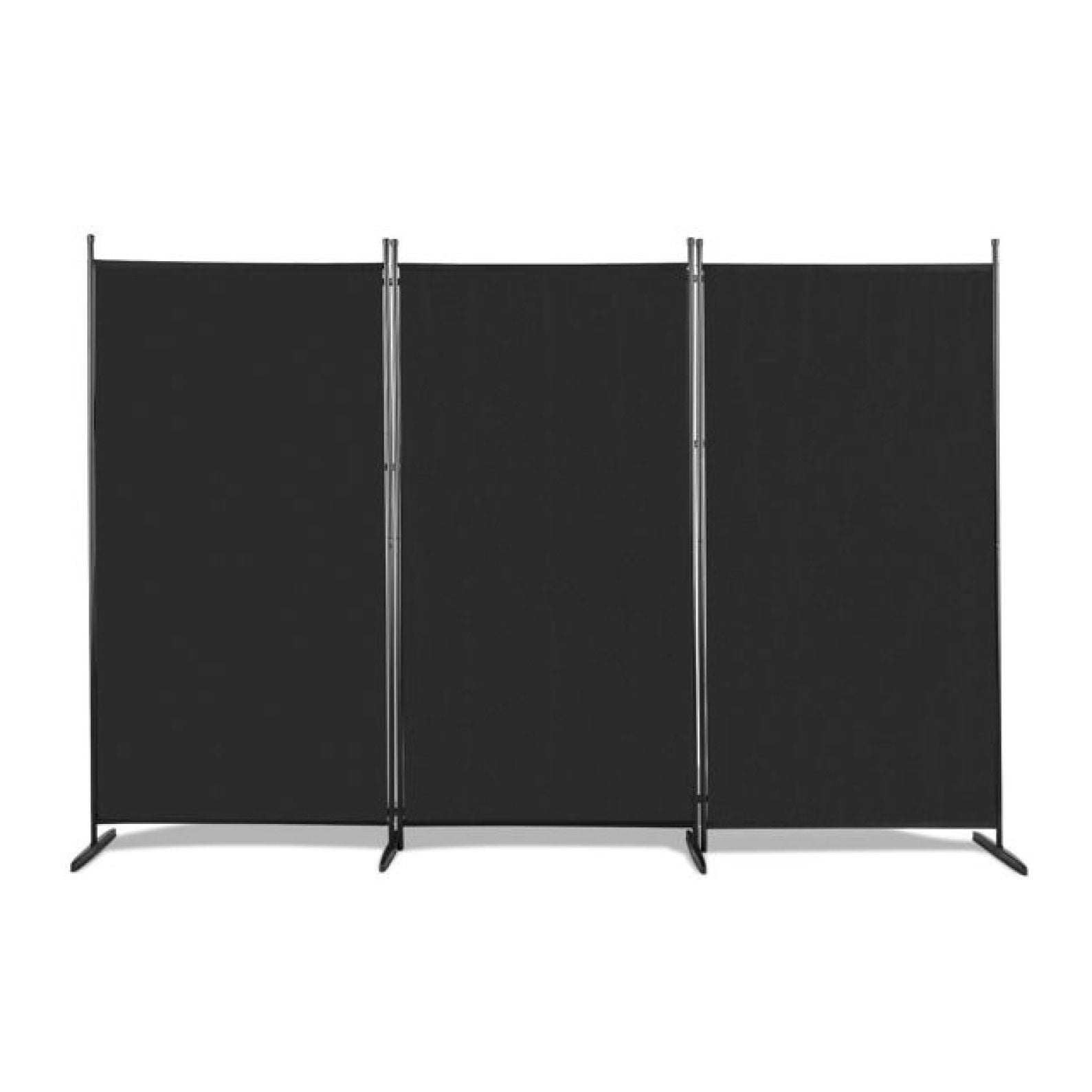 6FT Trifold Screen Room Divider - 160g Polyester Fabric, Carbon Steel ...