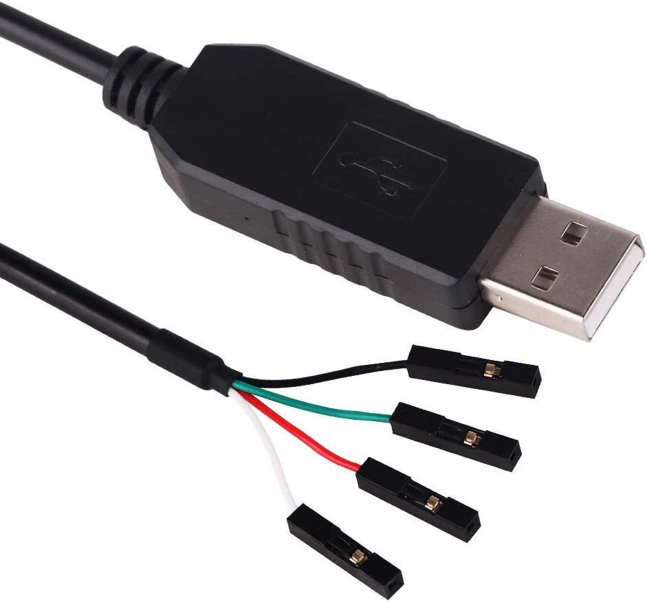 6FT USB RS232 to TTL 5V 2.45mm Dupont Header 4 Pin UART Serial Cable ...